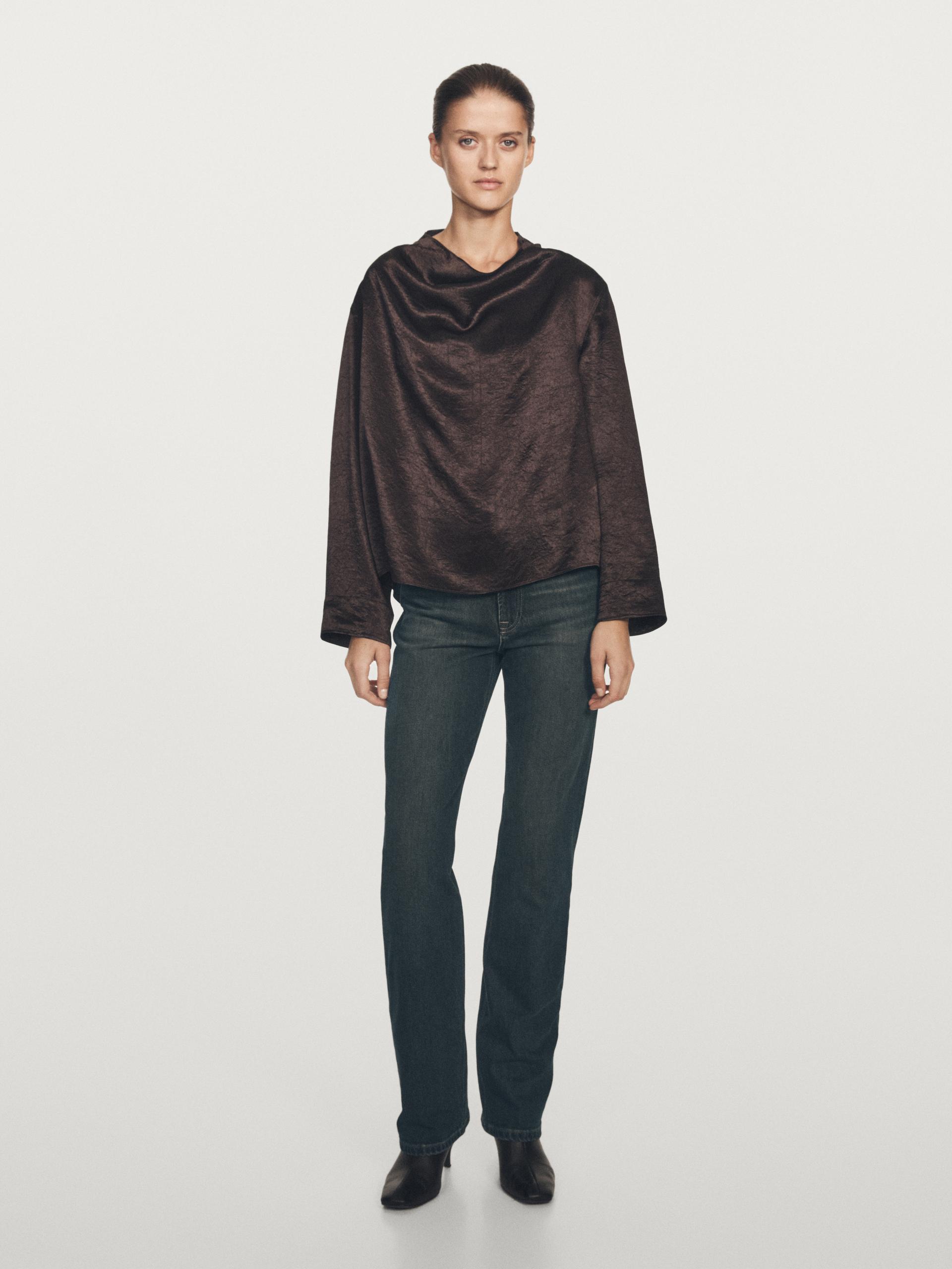 Udobne traperice straight fit visokog struka · Morskoplava, Tamnoplava ...